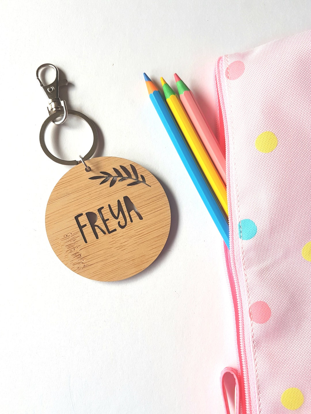 Fern Floral Keyring Bag Tag Personalised - Etsy