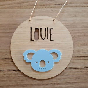 KOALA Personalised Wooden Wall-door Hanging-nursery Decor-plaque-kids ...