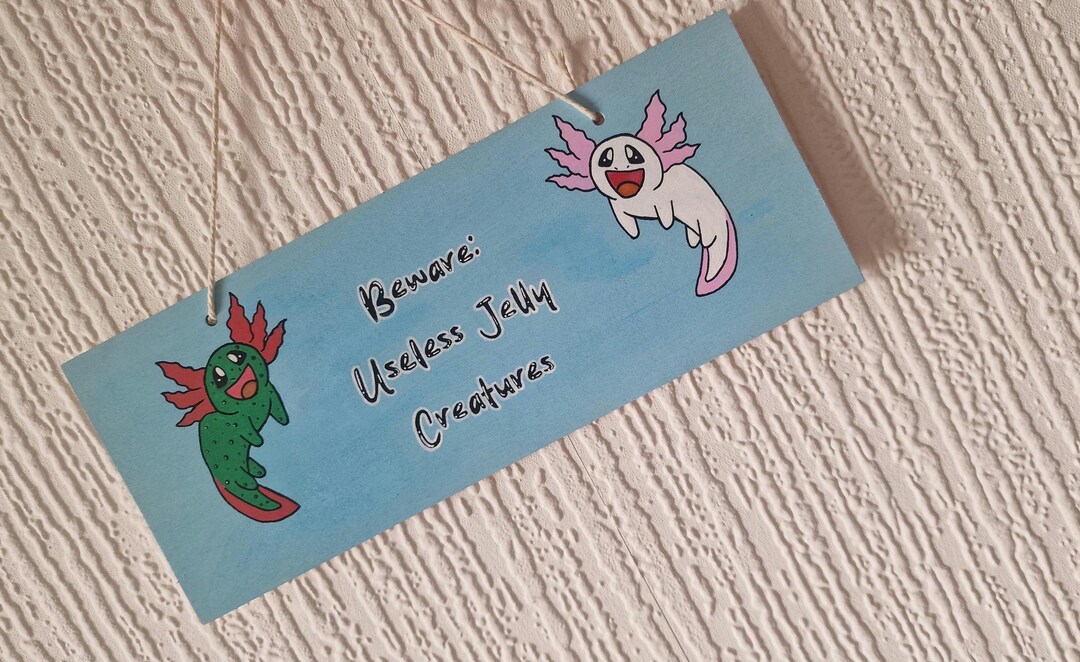 Señal de criaturas gelatinosas inútiles del ajolote - Etsy México