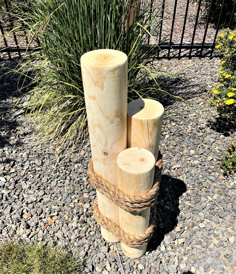 Nautical Piling Rustic Pine Wood 3 Tier 30h With - Etsy