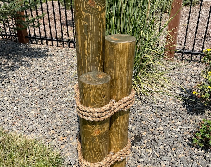 Coastal Wood Pier Posts: Nautical Piling Decor, 40" Tall - Etsy