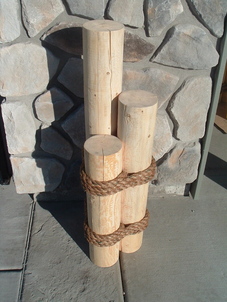 Nautical Piling Rustic Pine Wood 3 Tier 40h 6 | Etsy