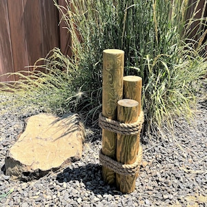 30" Nautical Pilings: Handcrafted Coastal Wood & Manila Rope Decor - Etsy