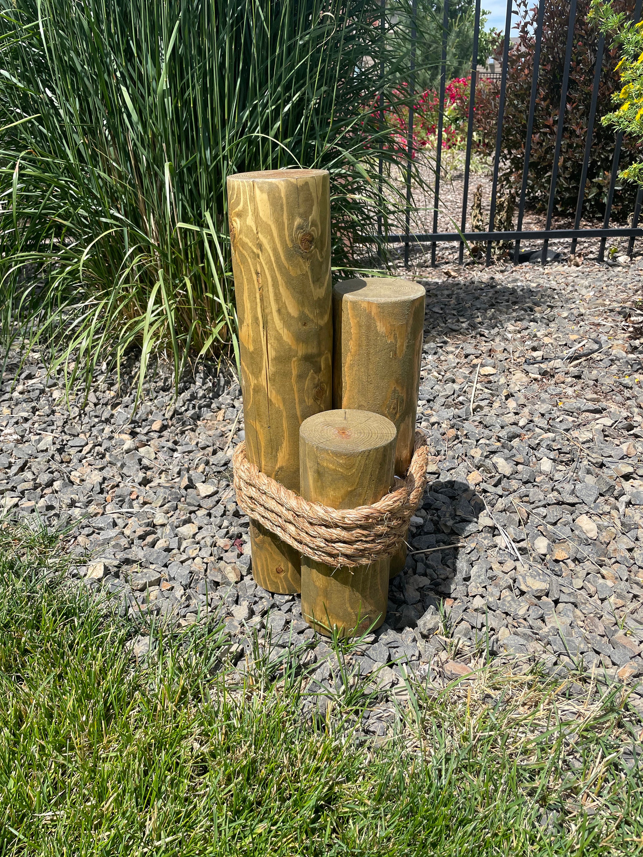 20" Nautical Wood Pilings With Manila Rope: Coastal Decor, W/options of ...