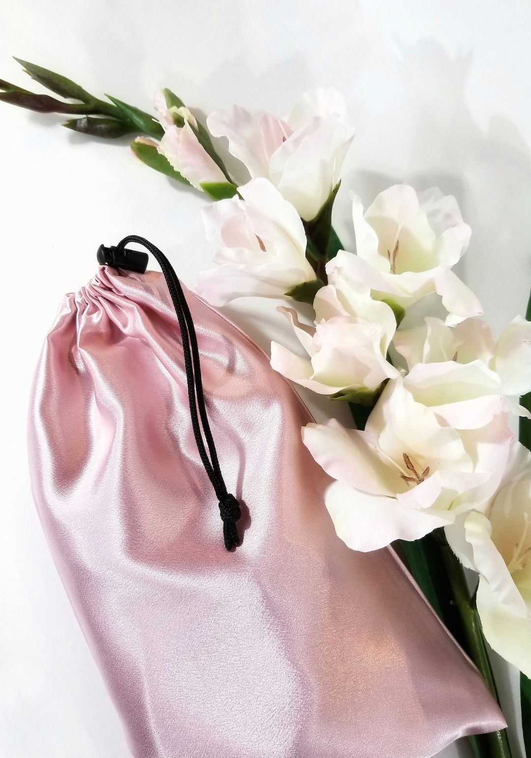 Blush Pink Satin Bag Adult Toy Storage With Drawstring - Multiple Sizes ...