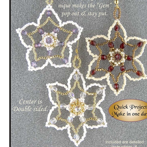 Gem Star Studded Ornament Patterns Beaded Christmas - Etsy