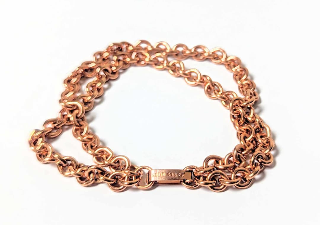 6mm Solid Copper Chain Link Bracelet, Anklet Handmade. Healing ...