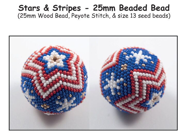 PDF Download Stars & Stripes 25mm Wood Bead Cover Pattern | Etsy