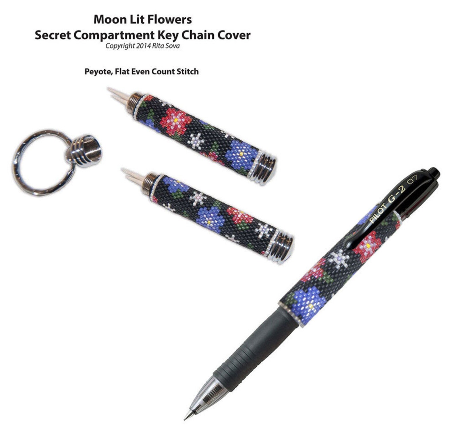 Moon Lit Flowers Secret Compartment Key Chain or Pen Cover - Etsy