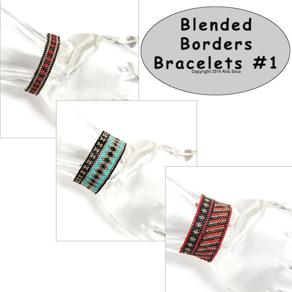 Blended Borders Bracelets 1 Pattern Tutorial Beaded Bracelet | Etsy