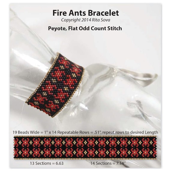 Fire Ants Bracelet Pattern Tutorial Beaded Bracelet Pattern | Etsy