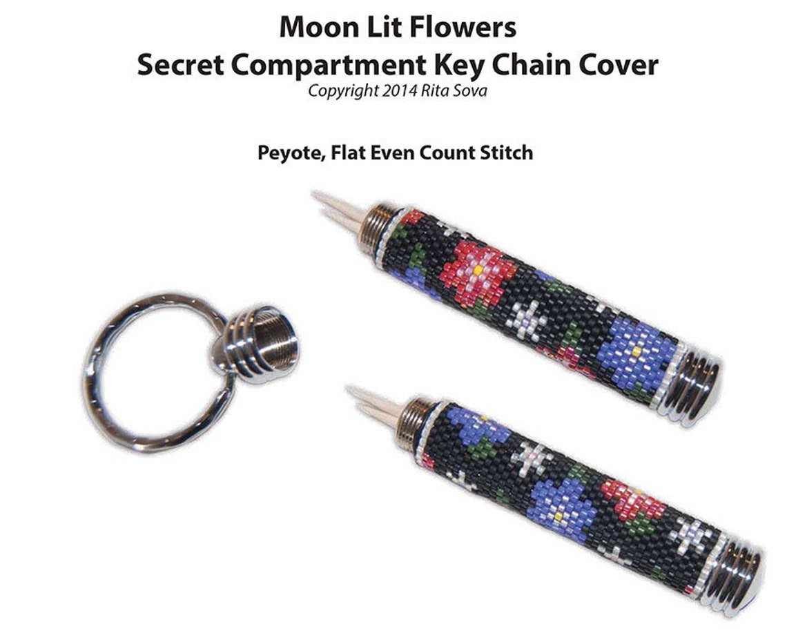 Moon Lit Flowers Secret Compartment Key Chain or Pen Cover - Etsy