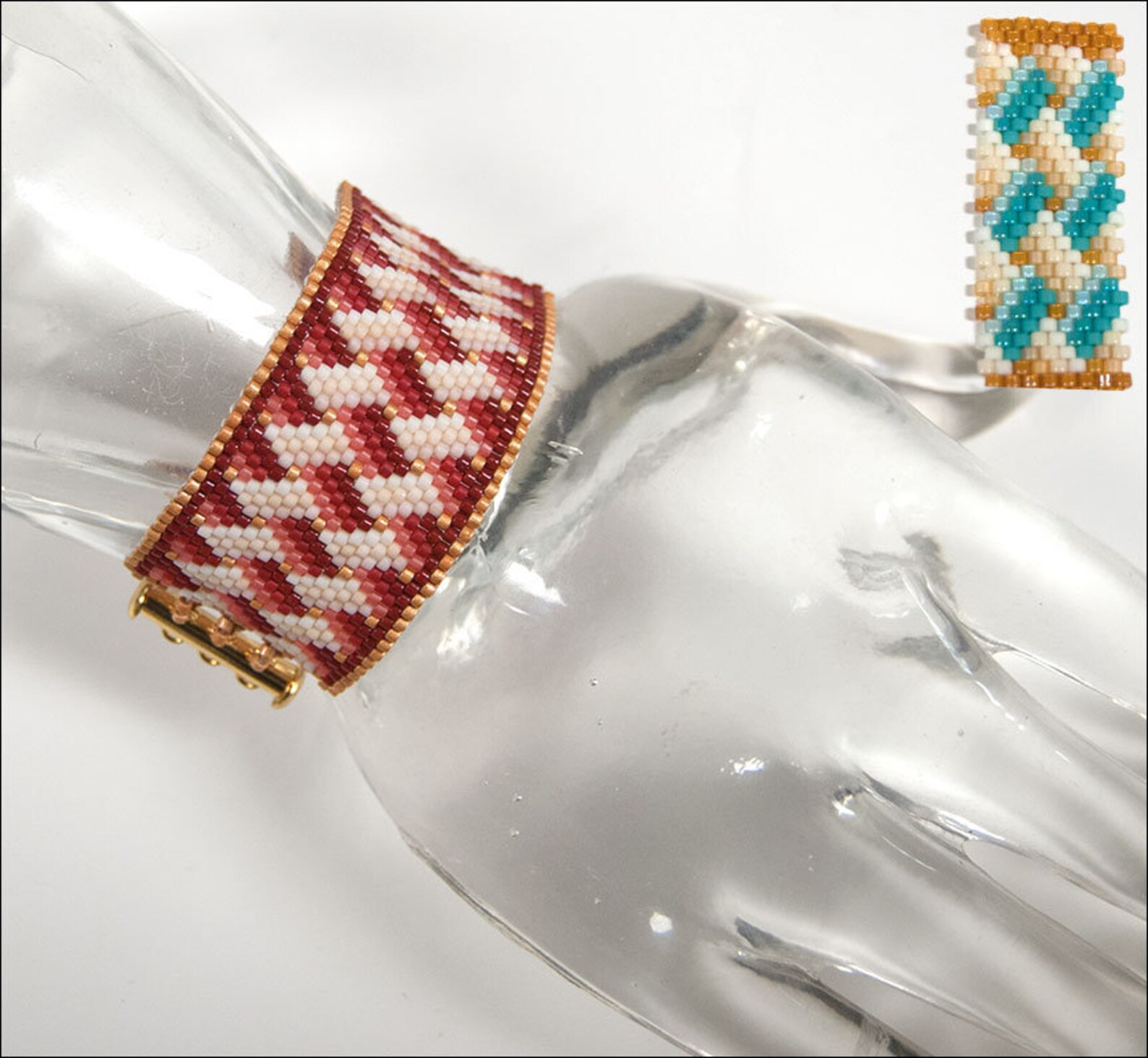 Lattice Weave Bracelet Pattern Tutorial - Beaded Bracelet Pattern - Etsy