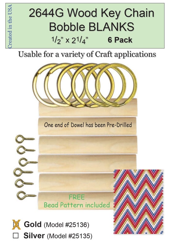 Wood Key Chain Bobble Blanks Gold or Silver 1/2 BLANK 6 - Etsy