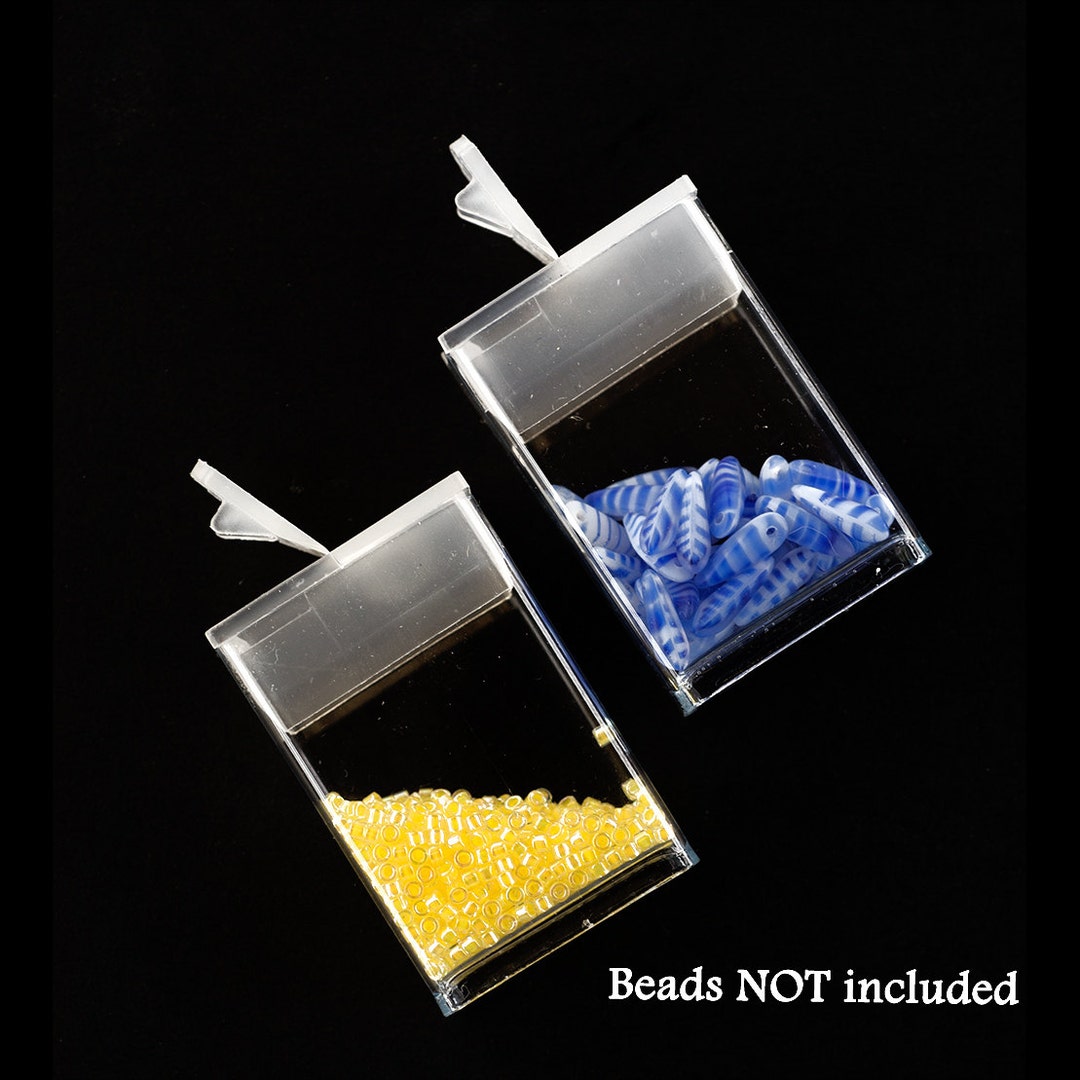 10pack 1-1/2" Clear Flip Top Containers - Seed Bead Storage, Candy ...