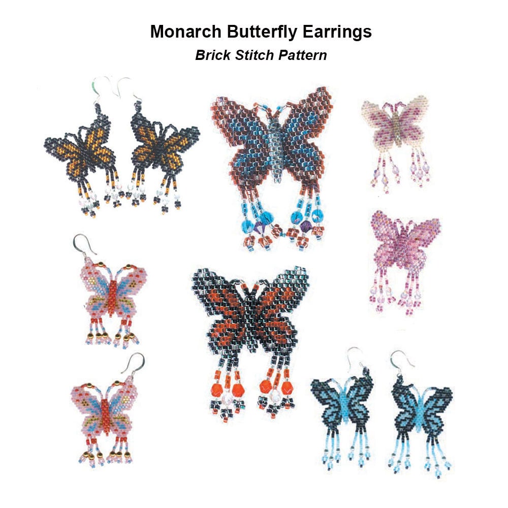 Instant PDF Download Monarch Butterfly Earrings Bead Pattern - Etsy