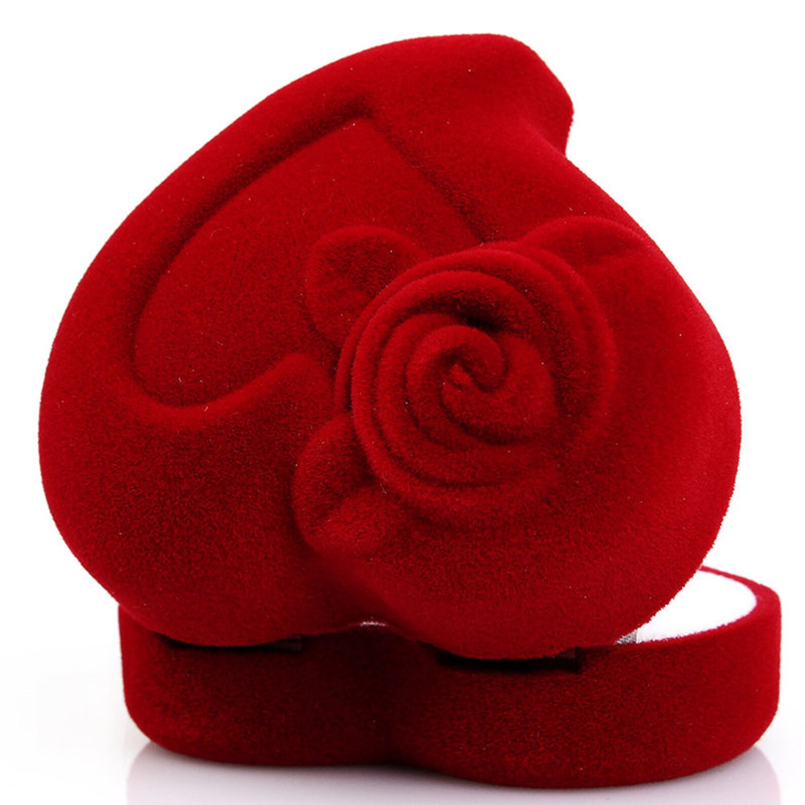 Velvet Heart Shaped Jewelry Ring Display Gift Box, Red - Etsy