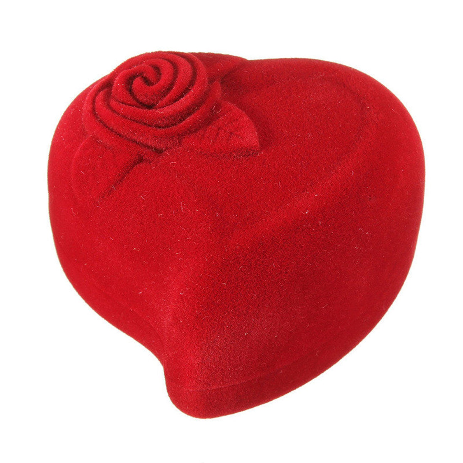 Velvet Heart Shaped Jewelry Ring Display Gift Box, Red - Etsy