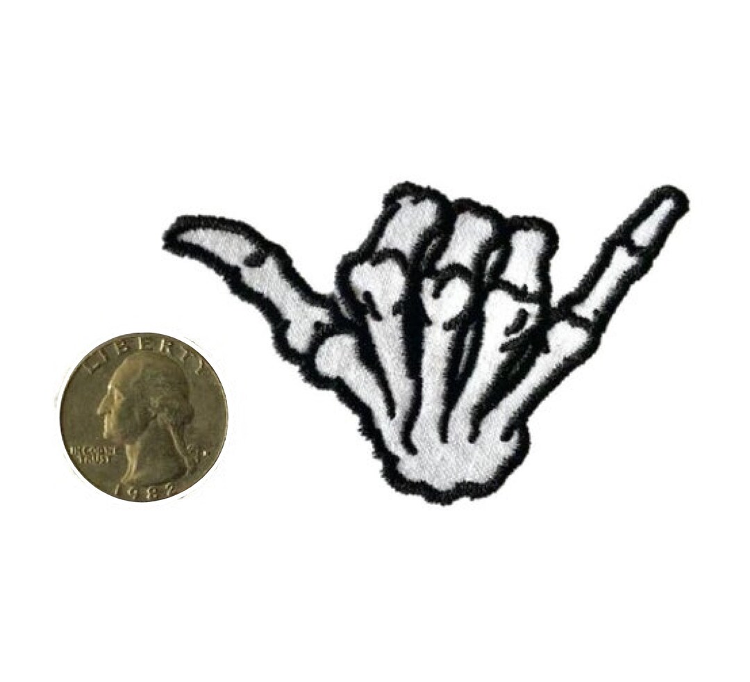 3" Shaka Skull Patch: Embroidered Iron-on Halloween Punk Design - Etsy