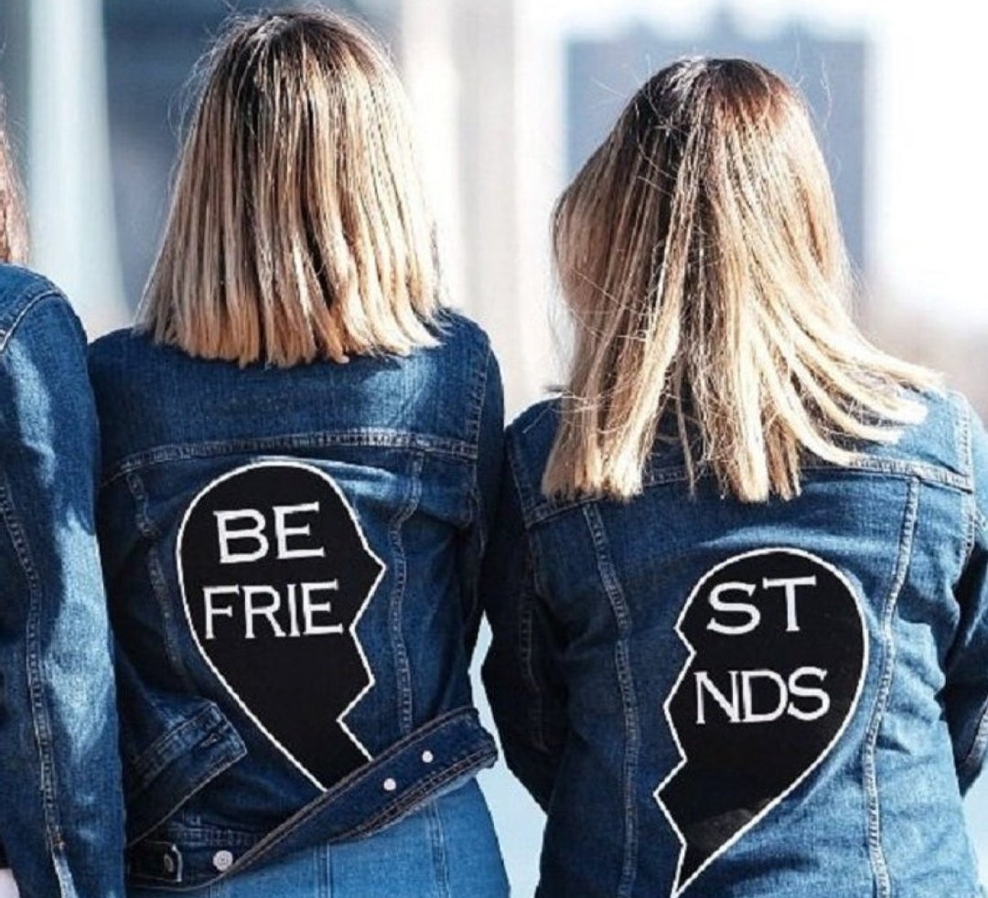 12" Best Friends Back Patches * Iron on Large Custom Embroidery for ...