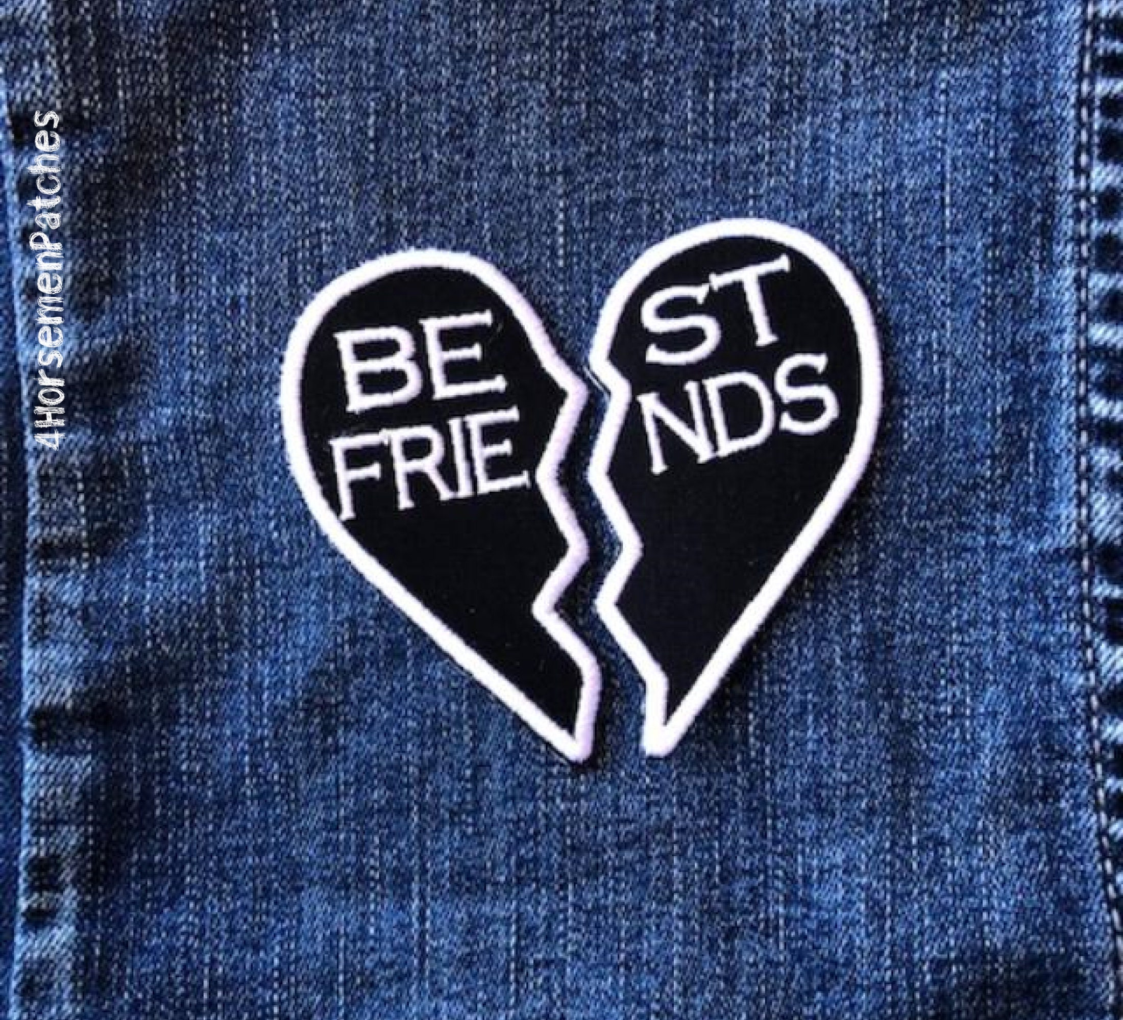 3.5 x 2 Best Friends BFF Iron On Custom Patch | Etsy