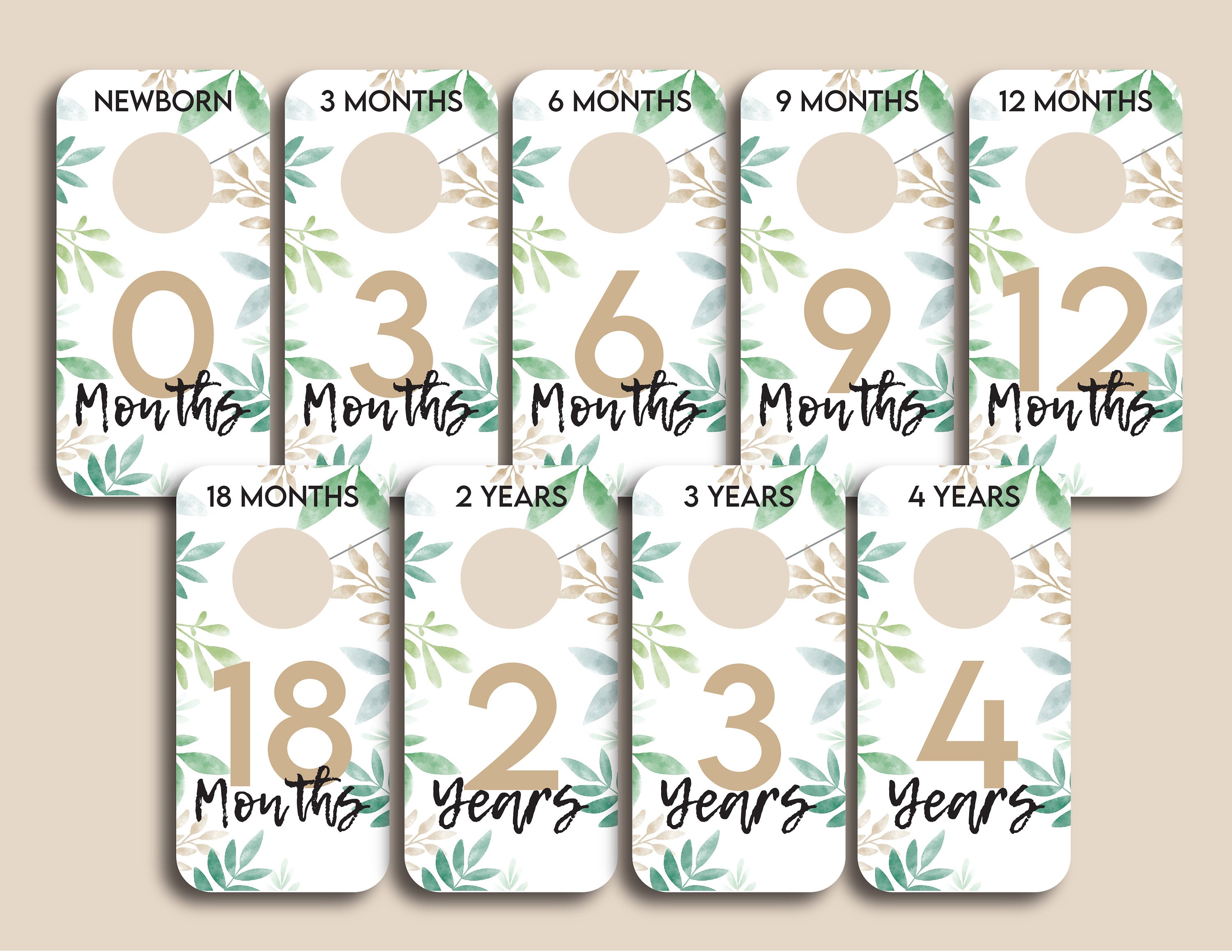 Cute Blue Green Tan Leafy Nursery Closet Dividers, Baby Boy or Girl ...