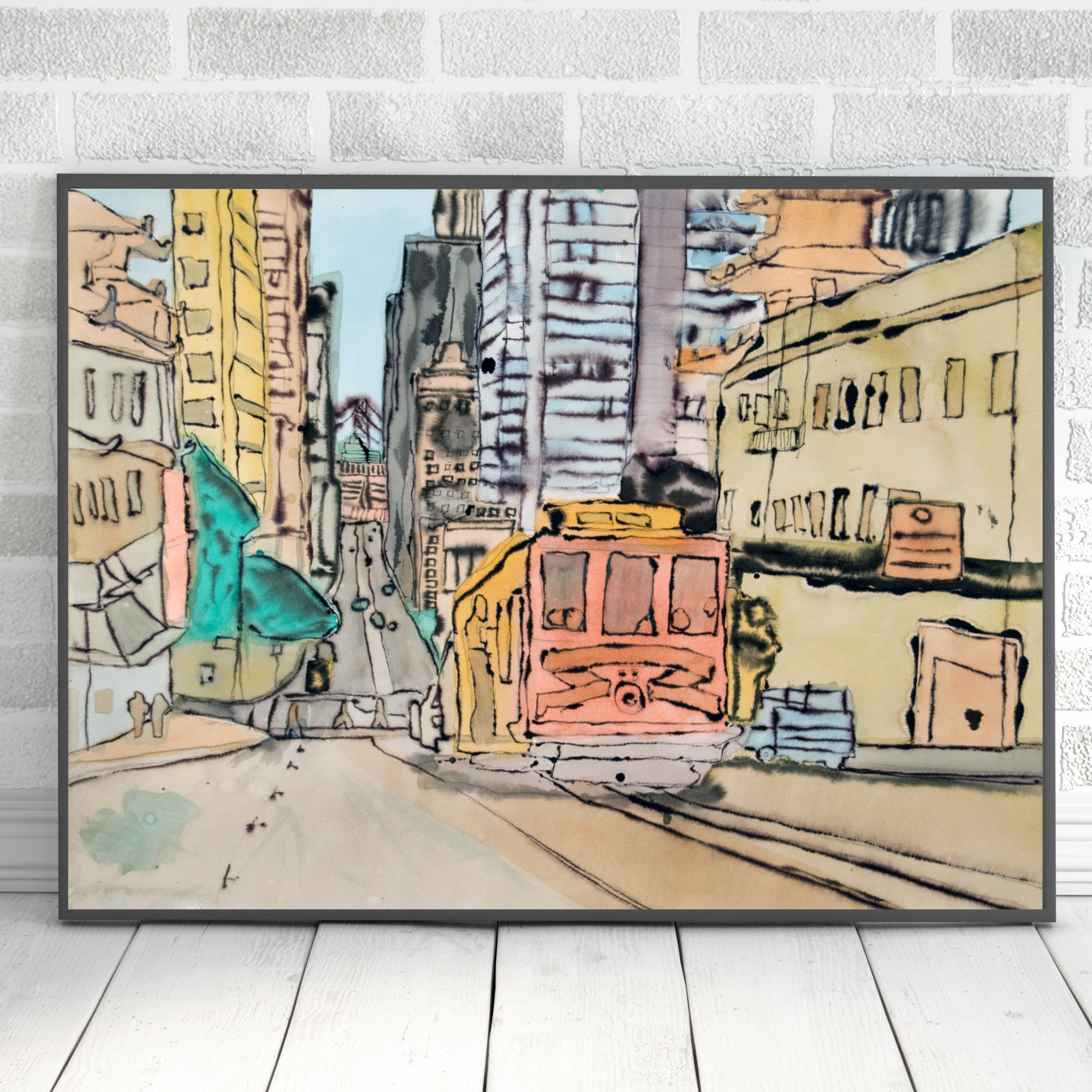 Trolley Art Street Art California Art City Poster - Etsy