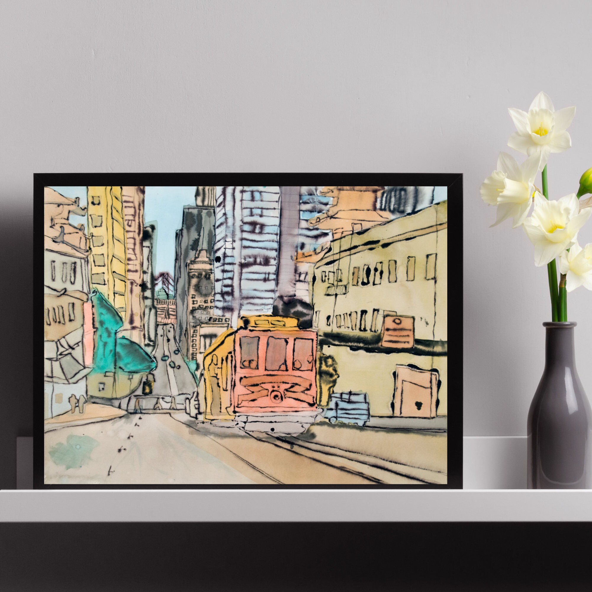 Trolley Art Street Art California Art City Poster - Etsy