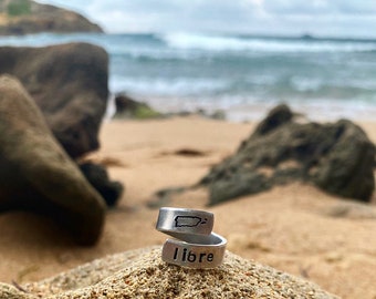 Puerto Rico Metalstamped Ring | Etsy