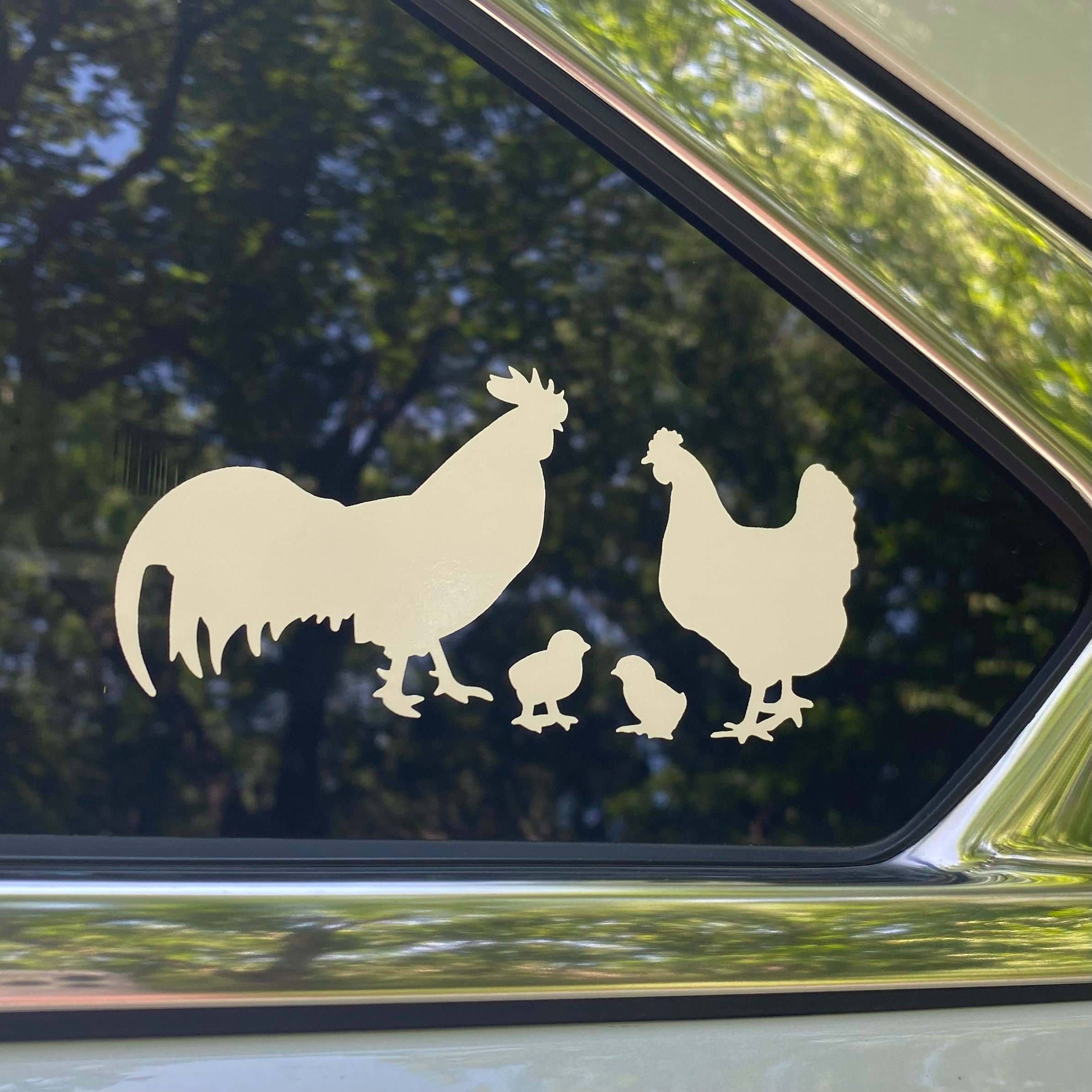 Chicken Family Car Decal, Rooster, Chicks, Hen, Chicken Stickers, Vinyl ...