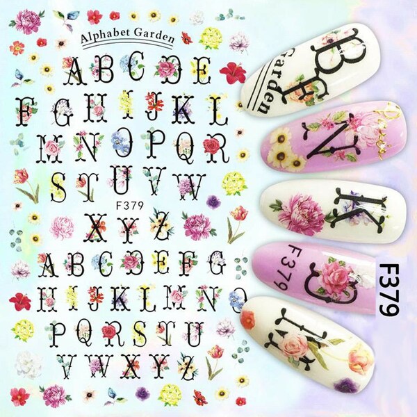 Letter Nail Decals - Etsy