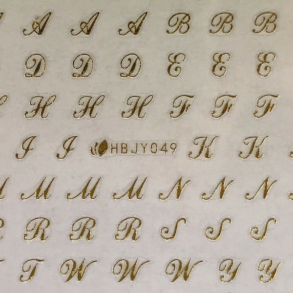 Letter Nail Decals - Etsy