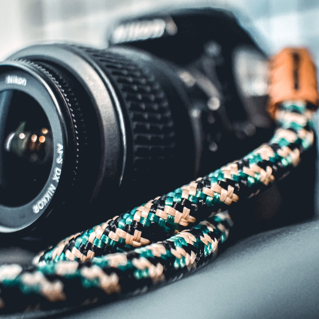 Handmade Camouflage Rope Camera Strap: Leather Finish, 100cm - Etsy