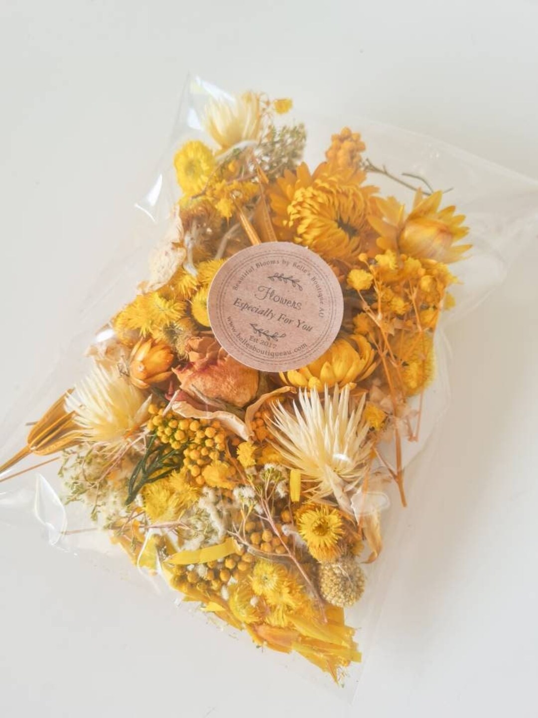 Yellow Preserved Flower Eco Confetti Dried Loose Flowers Petals Natural ...