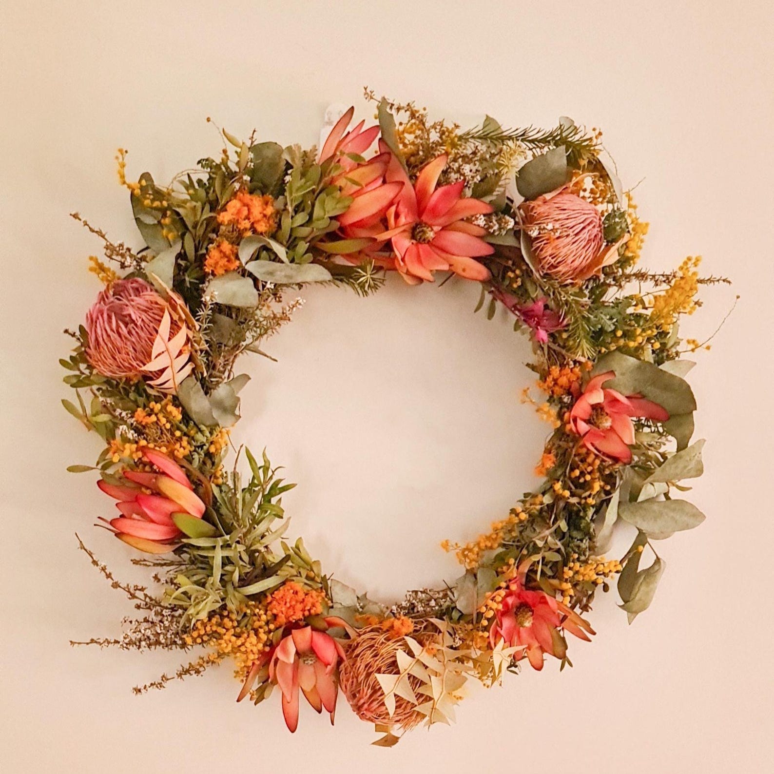 Australian Native Dried Flower Wreath Front Door Wreath Easter Holidays ...