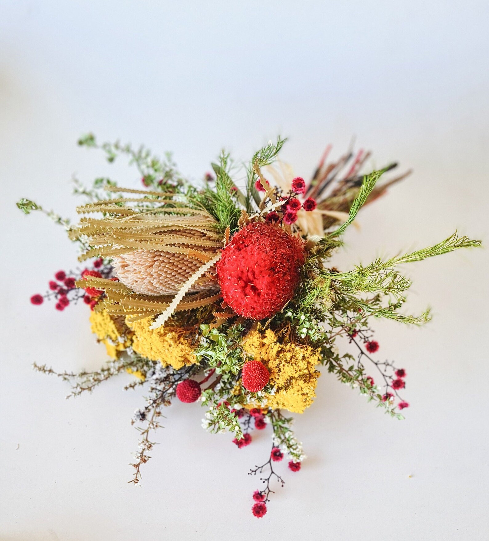Red Dried Australian Native Flower Arrangement Bunch Bouquet Weddings ...