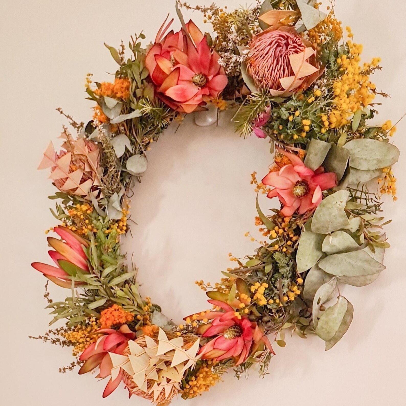 Australian Native Dried Flower Wreath Front Door Wreath Easter Holidays ...