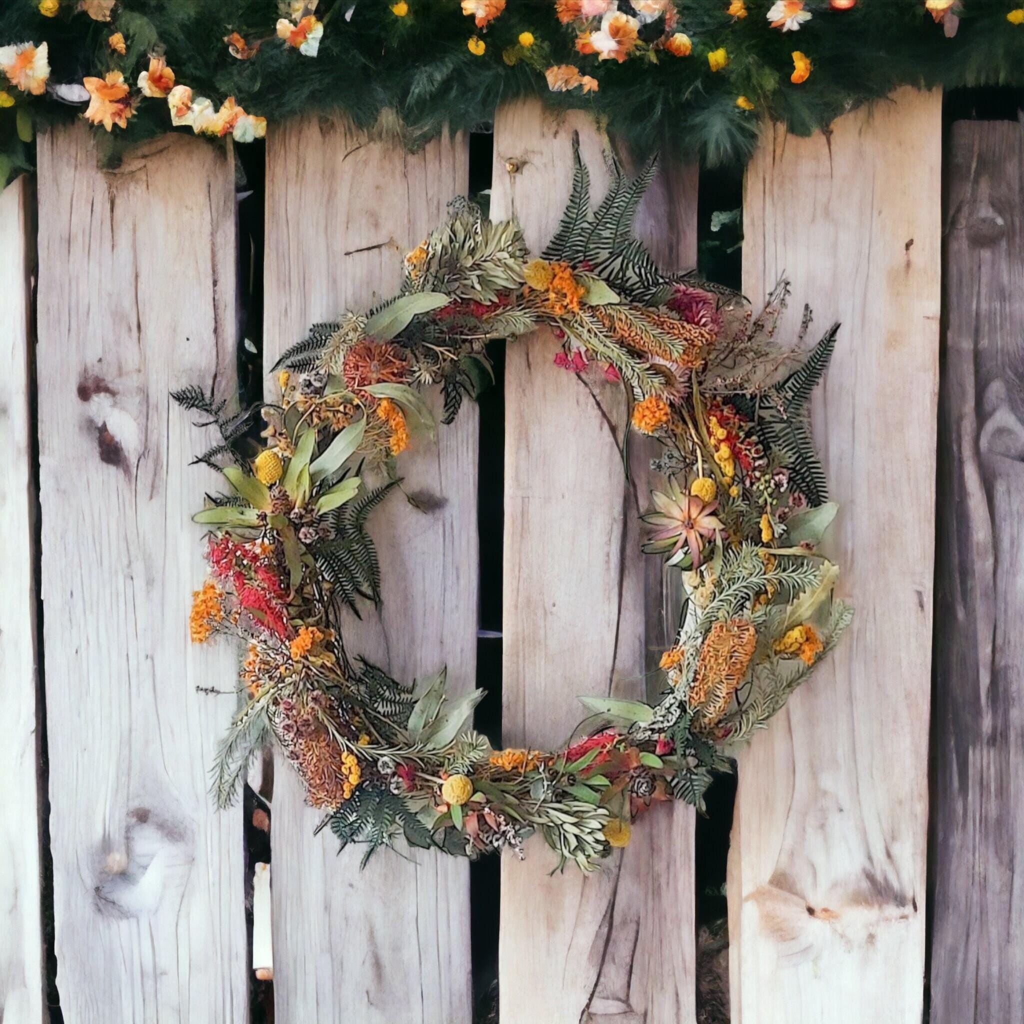 Dried Australian Native Floral Front Door Wreath Easter Holidays ...