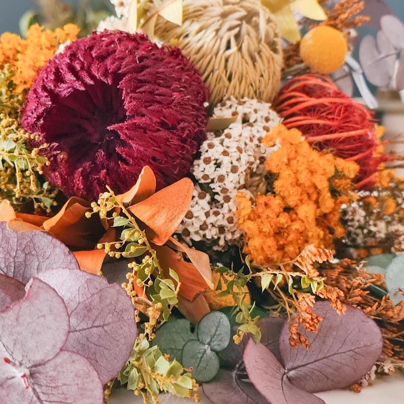 Dried Australian Native Wildflower Bouquet Earthy Autumn Home Wedding ...