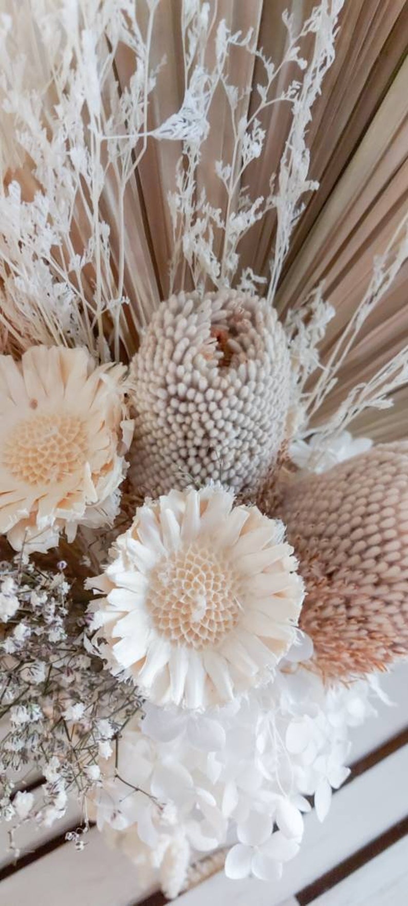 Neutral White Beige Preserved Floral Arrangement in Vase - Etsy