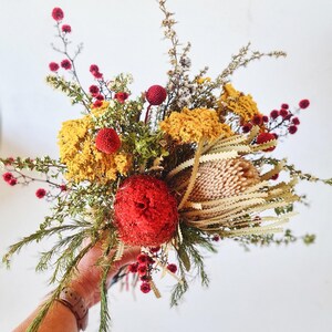 Red Dried Australian Native Flower Arrangement Banksia Bouquet ...