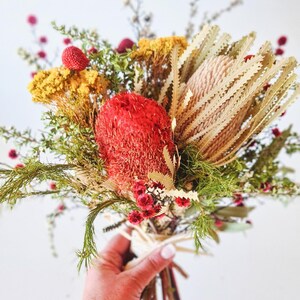 Red Dried Australian Native Flower Arrangement Banksia Bouquet ...