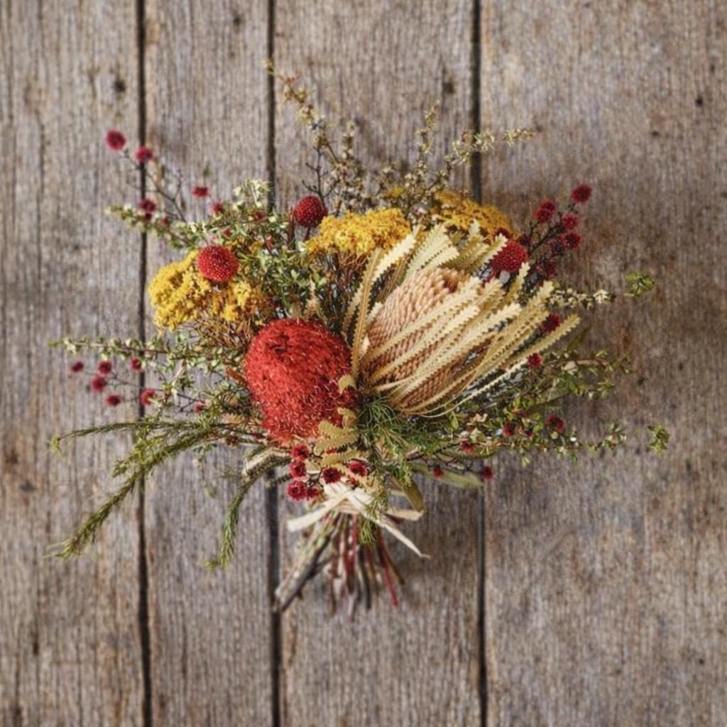 Red Dried Australian Native Flower Arrangement Banksia Bouquet ...