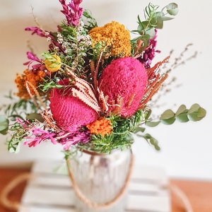 Pink Australian Native Bouquet Dried Flower Arrangement Wedding Bridal ...