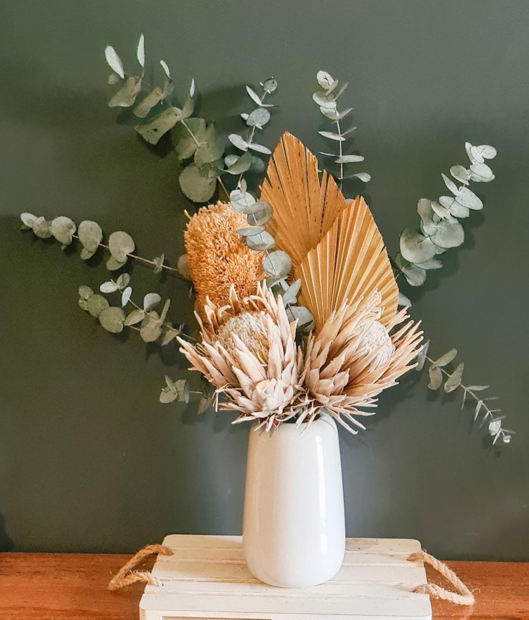 Australian Native Dried Floral Arrangement King Protea Banksia ...