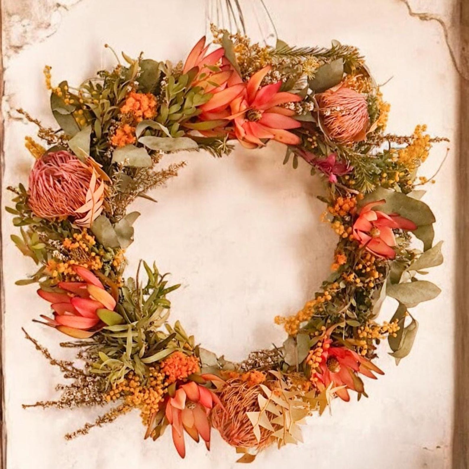 Australian Native Dried Flower Wreath Front Door Wreath Easter Holidays ...