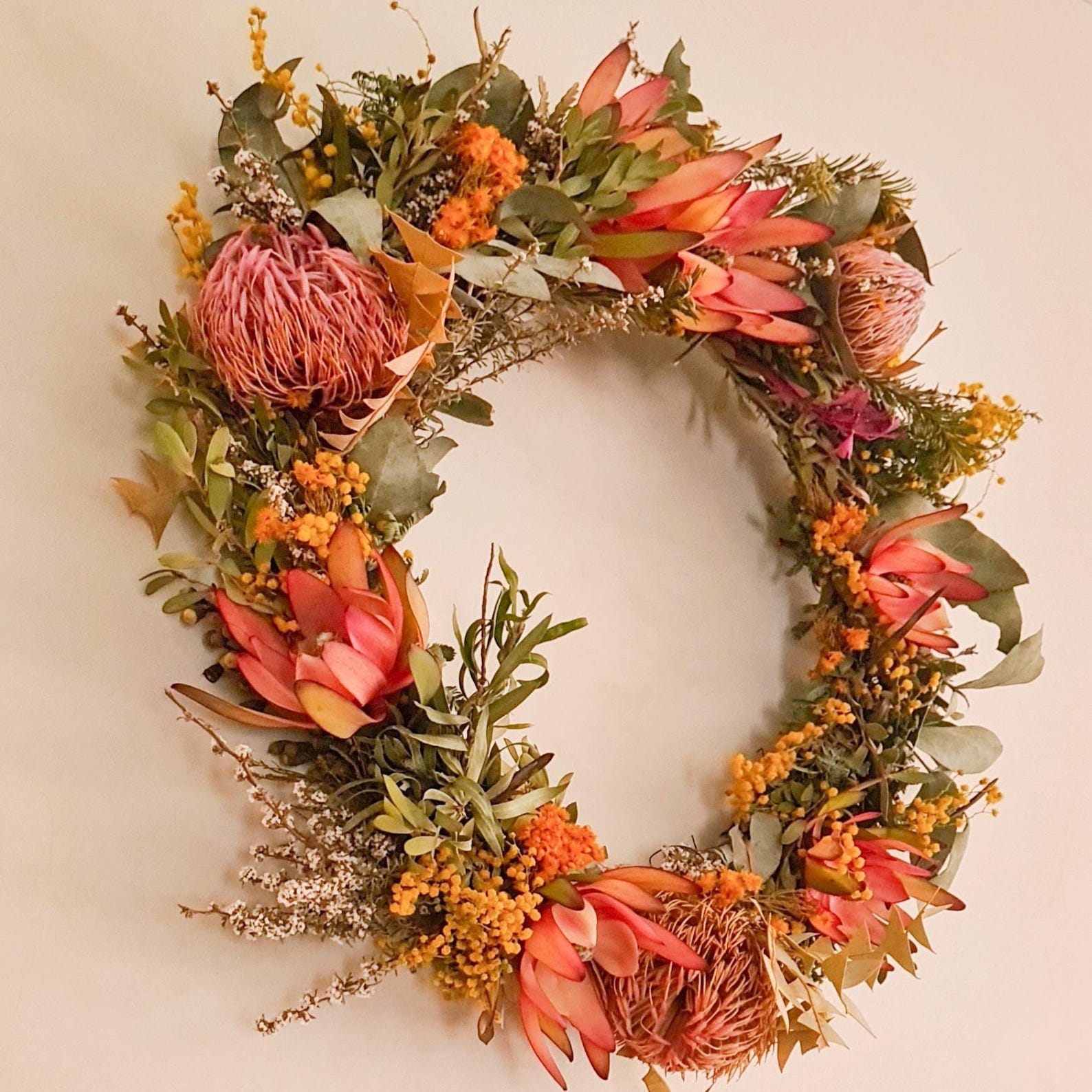 Australian Native Dried Flower Wreath Front Door Wreath Easter Holidays ...