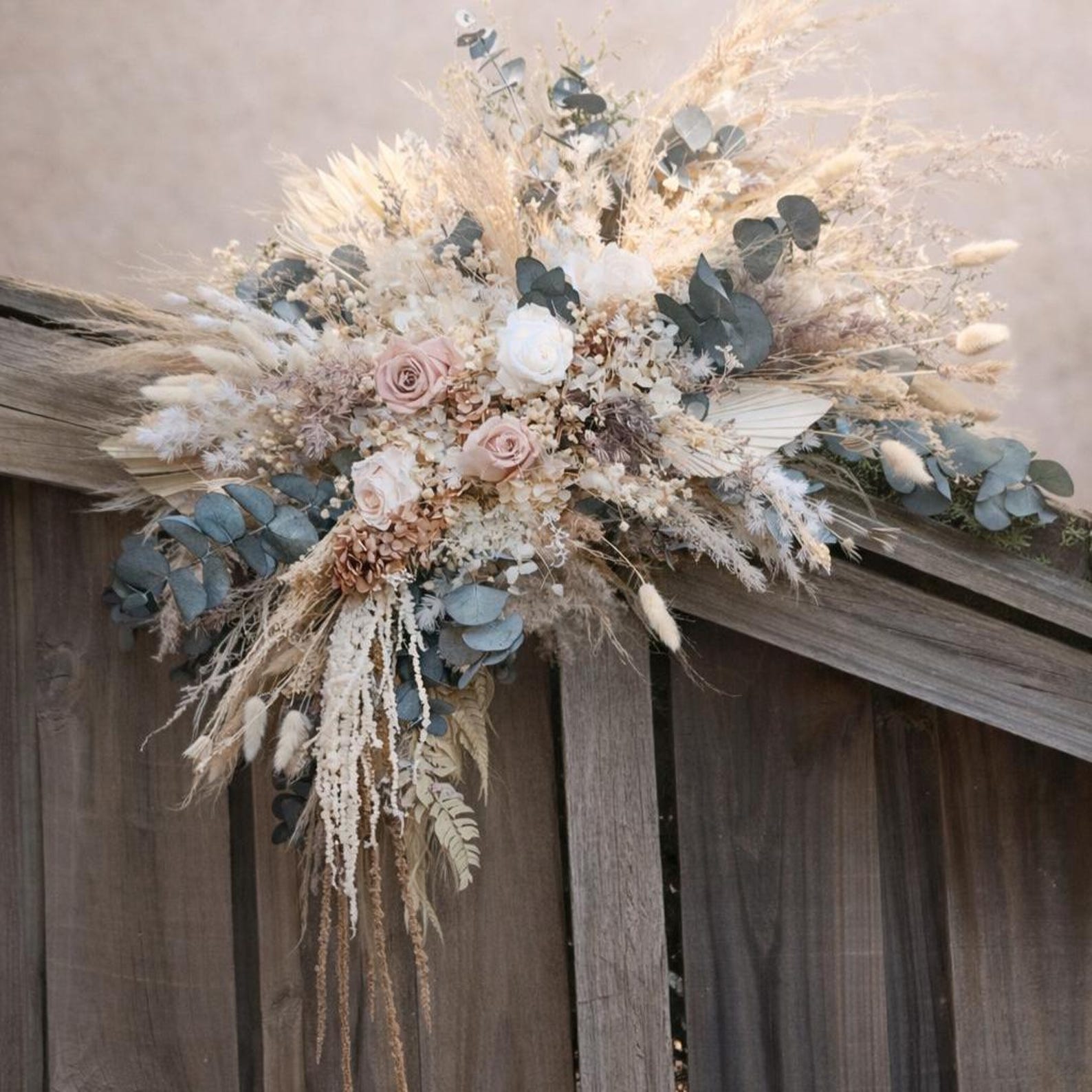 Dried Flower Arbour Arrangements Boho Wall Decor Pampas Arch Preserved ...