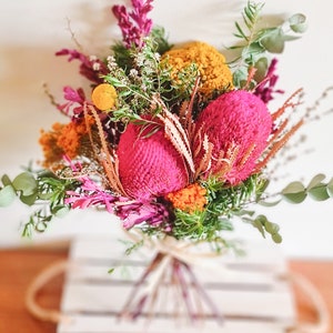 Pink Australian Native Bouquet Dried Flower Arrangement Wedding Bridal ...