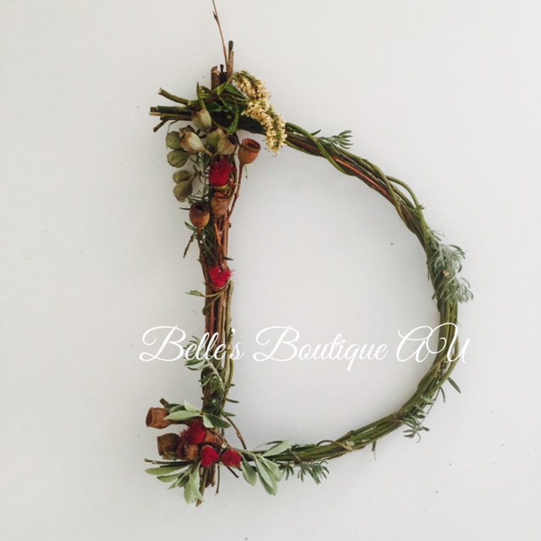 Floral Letters Custom Handmade Name Signs Dried Flower Nursery Initials ...